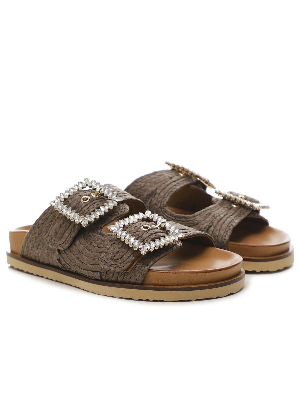 INUOVO Embellished Raffia Sandals
