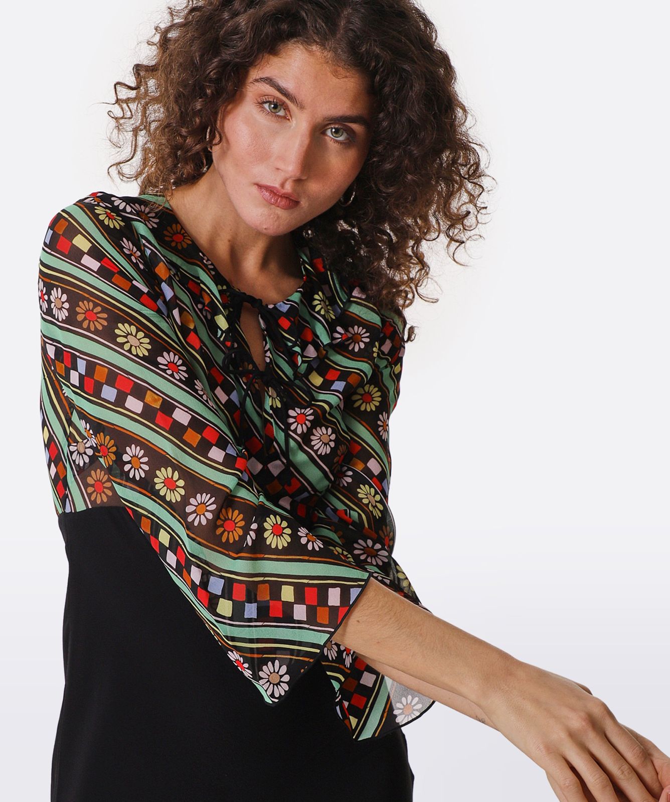 RIXO Lora 50s Stripe Collared Midi Dress | Jules B