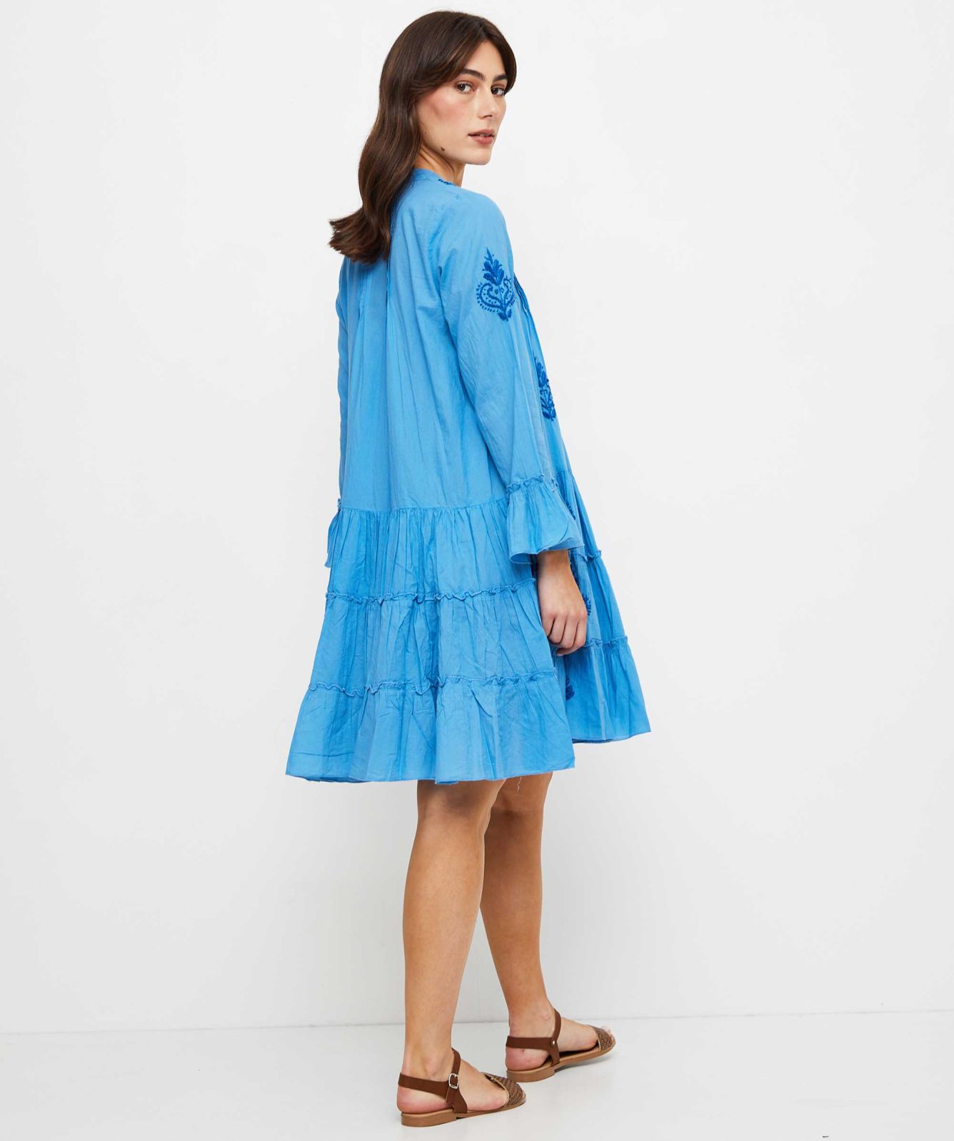 Handprint Dream Apparel Blue Embroidered Lobster Dress