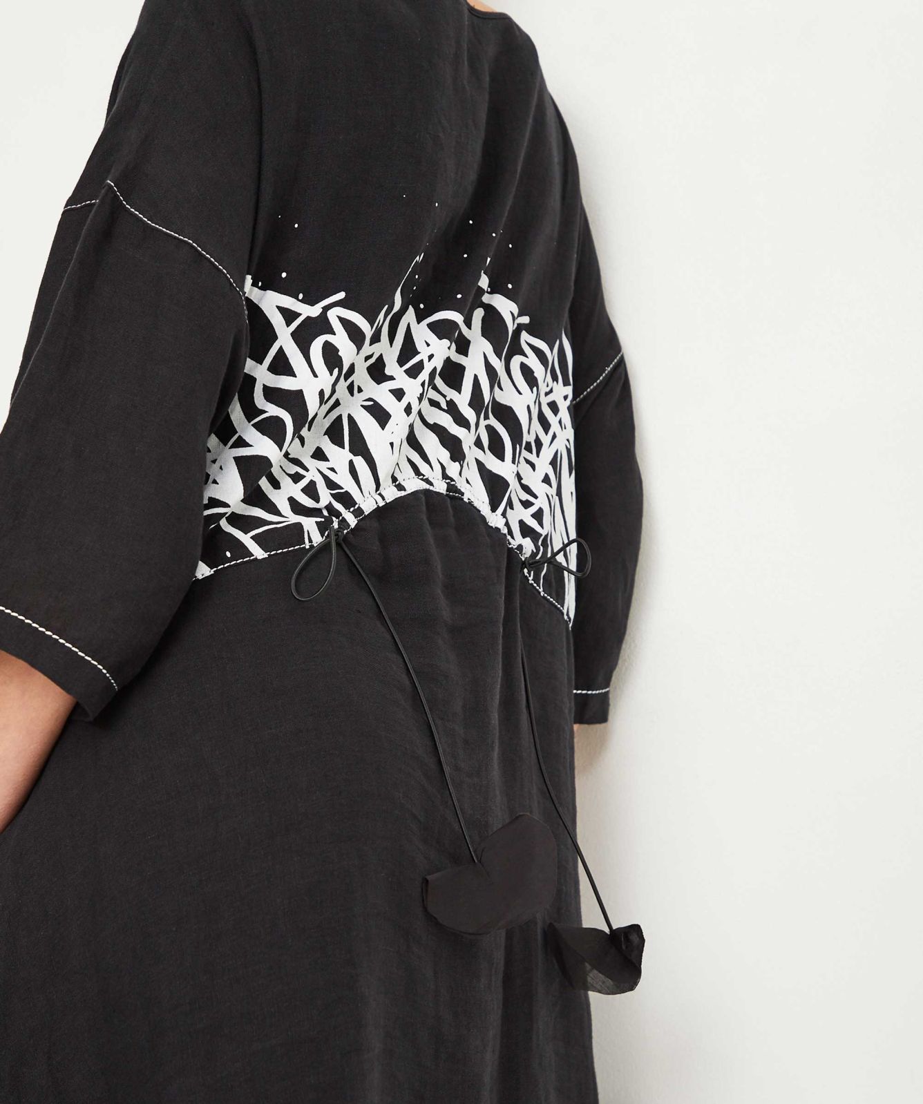 Bize Linen Printed Dress