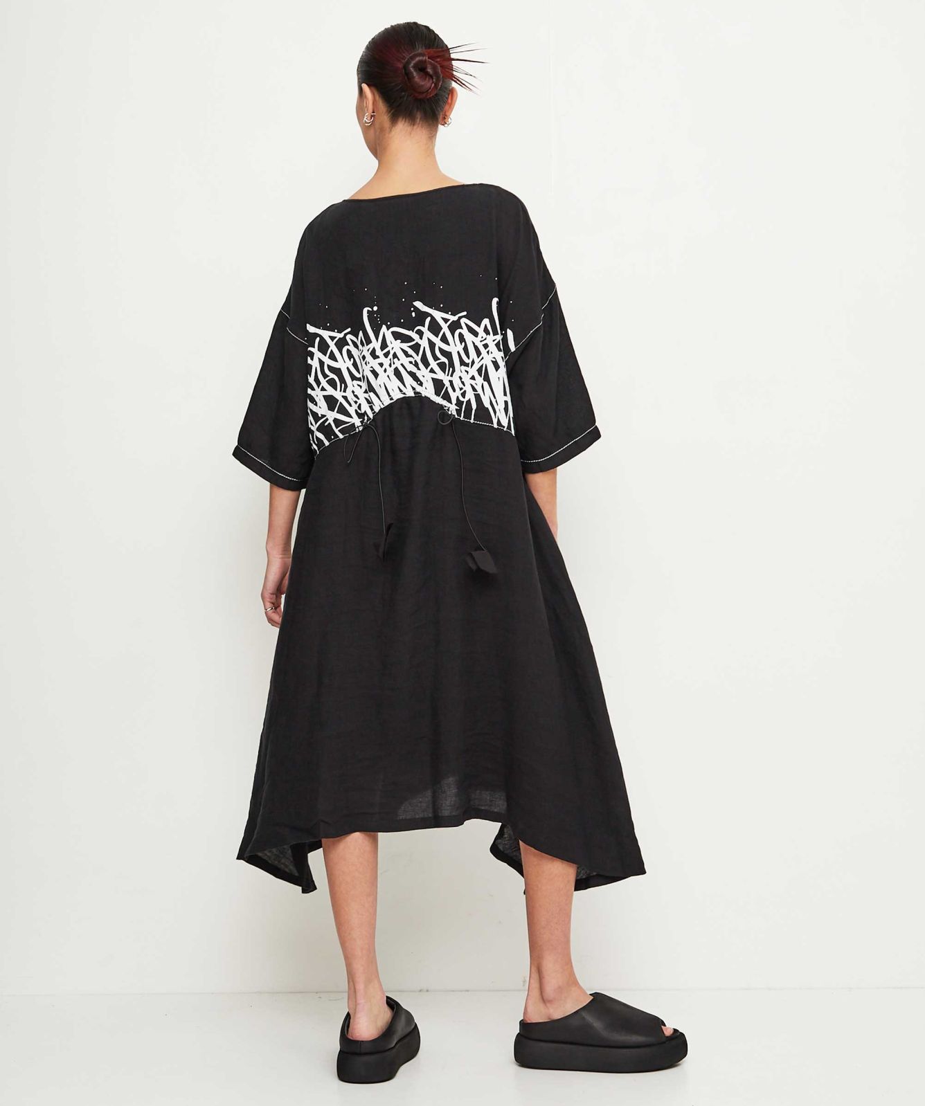 Bize Linen Printed Dress