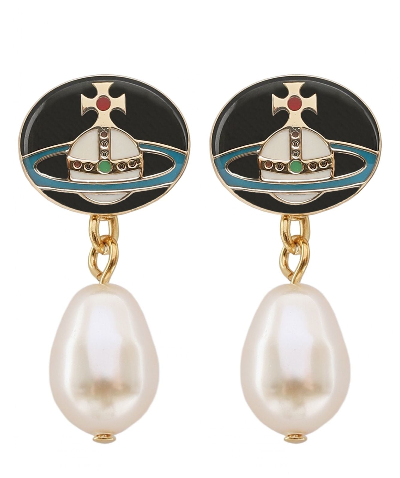 Vivienne Westwood White Loelia Two Way Earrings | Jules B