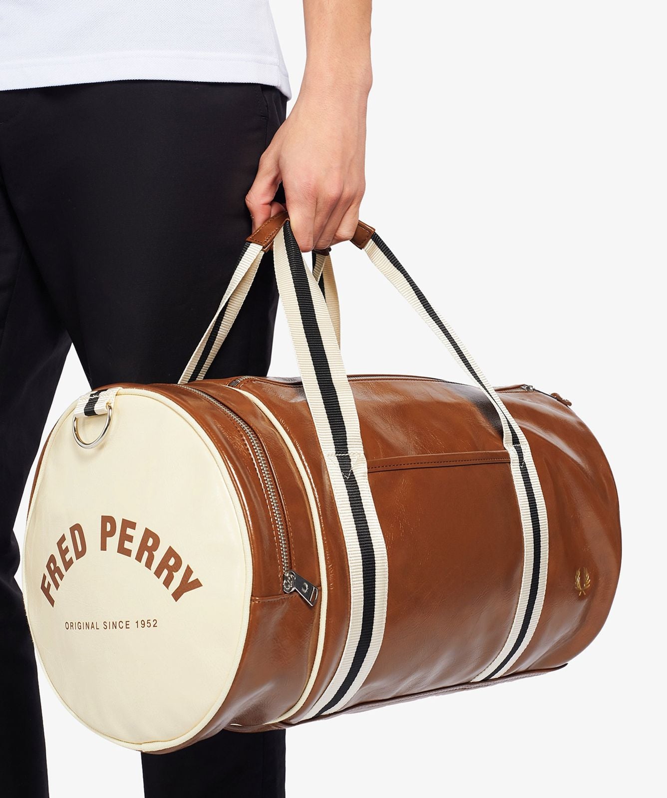 Fred Perry Tan Classic Barrel Bag | Jules B