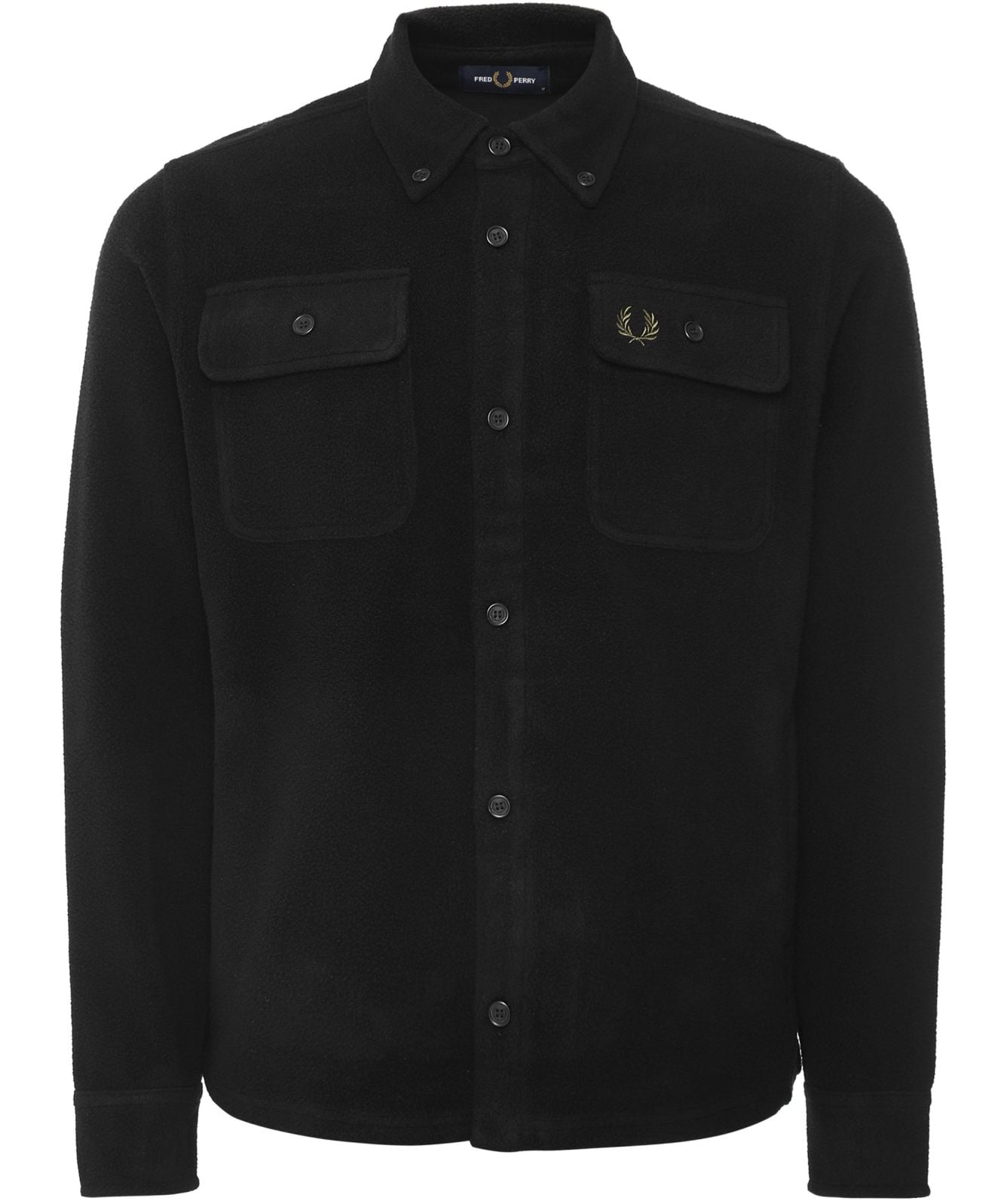 Fred Perry Black Fleeceback Overshirt | Jules B